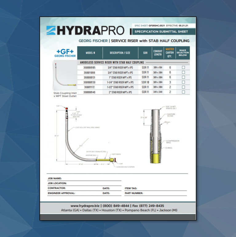 GF Anodeless Stab Riser - HydraPro